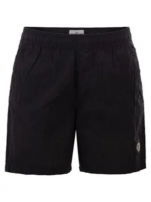 Stone Island Regular Length Swim Shorts With Pockets And Logo Patch - Blue