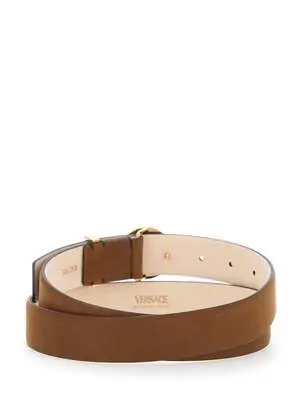 Versace Suede Belt With Medusa Buckle
