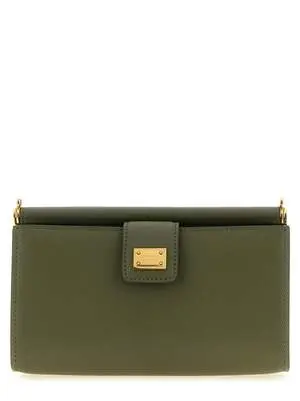 Dolce & Gabbana DOLCE & GABBANA 'My Sicily' Smartphone Holder In Calfskin Leather Green