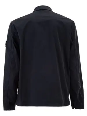 Stone Island Regular Fit Overshirt With Concealed Zip - Blue