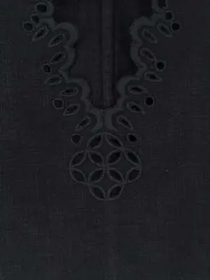 Isabel Marant Étoile Black Cotton Perforated Top