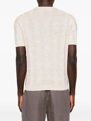 Brunello Cucinelli Short Sleeve Textured Knit Sweater