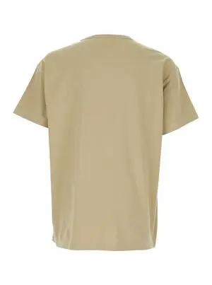 DIESEL® Beige Crew Neck T-shirt With Front Logo In Cotton