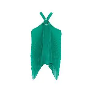Max Mara MAX MARA Green Pleated Halterneck Top Green