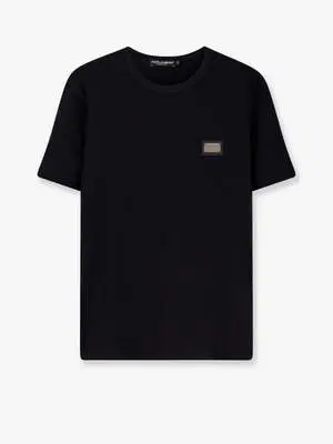 Dolce & Gabbana Cotton T-shirt With Logo Patch - Multicolor