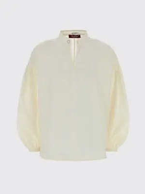Max Mara Geometric Print Belted Shirt - White