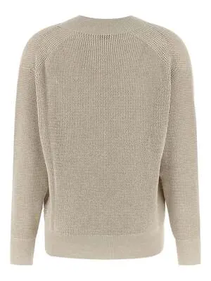 Brunello Cucinelli Openwork Cotton V-neck Sweater - Multicolor
