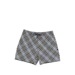 Burberry Grey Check Pattern Swim Shorts - Gray