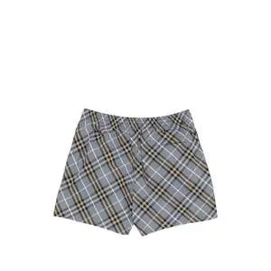 Burberry Grey Check Pattern Swim Shorts - Gray