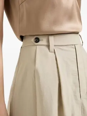 Brunello Cucinelli Techno Cotton Poplin Sartorial Skirt With Monili - Multicolor