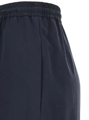 Max Mara Genero" Wide Leg Silk Pants With Drawstring Waist - Multicolor