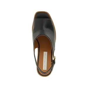 Stella McCartney Open Toe Wedge Sandals - Black
