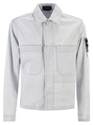 Stone Island Regular Fit Overshirt In Lightweight Cotton Denim - Blue