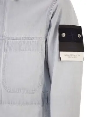 Stone Island Regular Fit Overshirt In Lightweight Cotton Denim - Blue