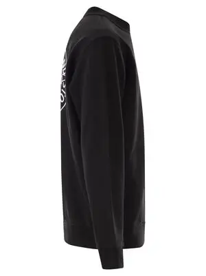 Stone Island Oversized Crew Neck Sweatshirt With Outline Compass Print