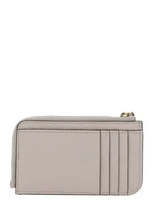 Chloé Wallet With Logo Charm On The Front And Top Zip Closure In Grey Hammered Leather For - Gray