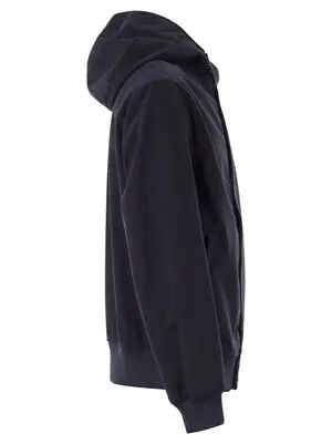 Stone Island Hooded Technical Jacket With Water-resistant Membrane - Blue