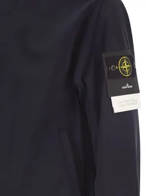 Stone Island Hooded Technical Jacket With Water-resistant Membrane - Blue