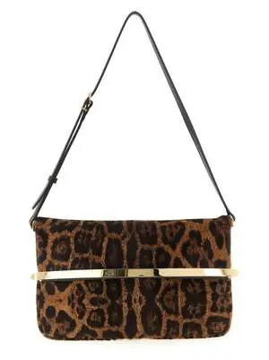 TOD'S TOD'S Animal Print Leather Shoulder Bag Brown