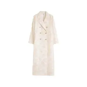 Max Mara Double Breasted Long Sleeve Coat - Cream