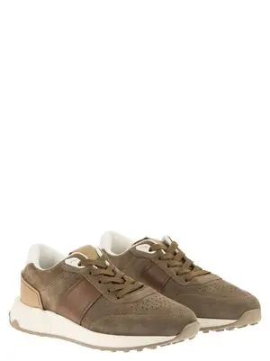 TOD'S Suede Leather Lace-up Sneakers - Brown