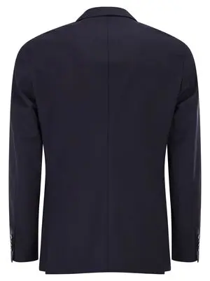 BOSS Double-breasted Blazer In Virgin Wool - Blue