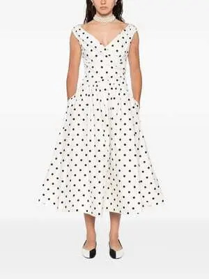 SELF-PORTRAIT Polka Dot Midi Dress