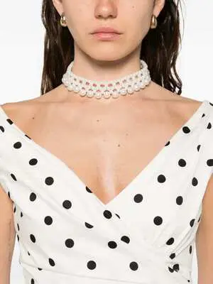 SELF-PORTRAIT Polka Dot Midi Dress