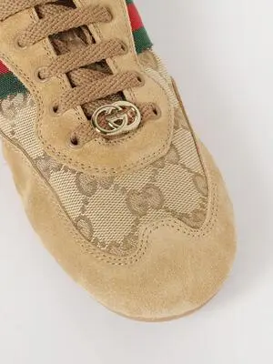 Gucci Calfskin Embossed Sneakers - Cream