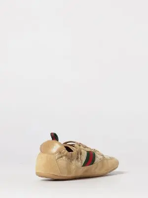 Gucci Calfskin Embossed Sneakers - Cream
