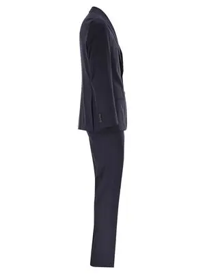 BOSS Stretch Virgin Wool Blend Suit - Blue