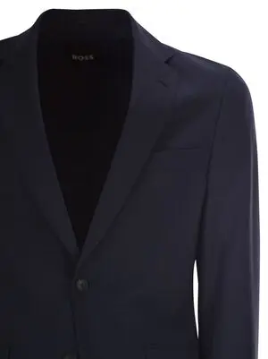 BOSS Stretch Virgin Wool Blend Suit - Blue