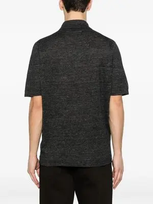 Brunello Cucinelli Linen And Cotton Knit Polo - Gray