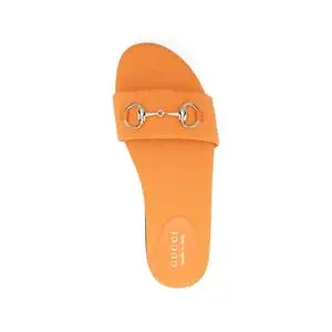 Gucci Horsebit Detail Patterned Slip-on Slides