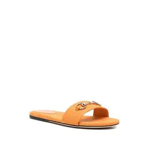Gucci Horsebit Detail Patterned Slip-on Slides