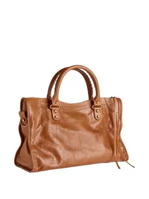 Balenciaga Le City Medium Bag In Arena Leather - Brown