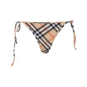 Burberry Checked Bikini Bottoms - Brown