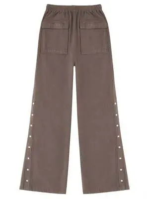 Rick Owens Wide Leg Sweatpants With Snap Button Detailing - Brown