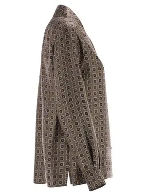 Max Mara Printed Silk Shirt - Brown