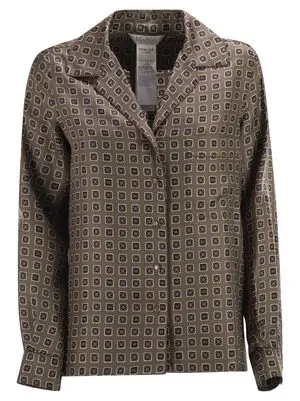 Max Mara Printed Silk Shirt - Brown