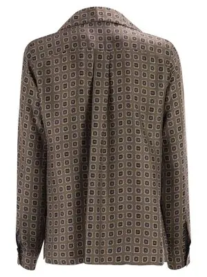 Max Mara Printed Silk Shirt - Brown