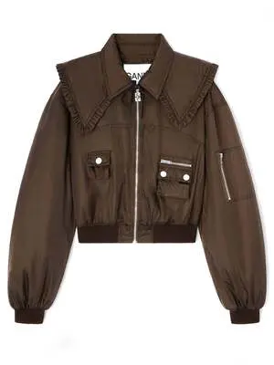 GANNI GANNI Duchesse Bomber Jacket Black