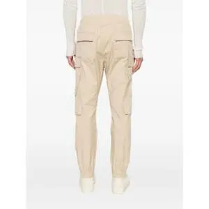 Rick Owens Beige Cotton Blend Tapered Cargo Trousers