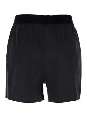 TOM FORD Stretch Silk Shorts With Logo Lettering - Black
