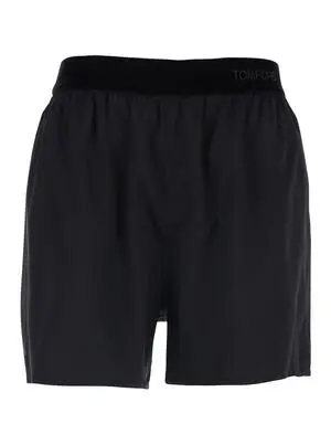 TOM FORD TOM FORD Stretch Silk Shorts With Logo Lettering