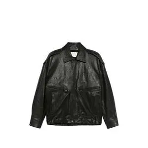 Saint Laurent Lamb Skin Leather Jacket With Zip Fastening