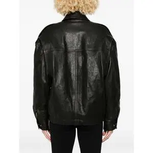 Saint Laurent Lamb Skin Leather Jacket With Zip Fastening