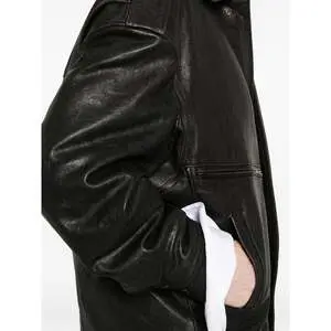 Saint Laurent Lamb Skin Leather Jacket With Zip Fastening