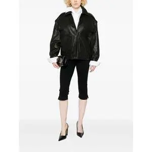 Saint Laurent Lamb Skin Leather Jacket With Zip Fastening