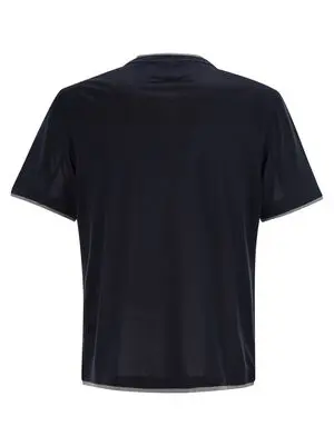 Brunello Cucinelli Silk And Cotton T-shirt - Blue